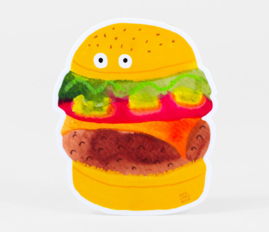 Burgerface Sticker – Girl on the Wing