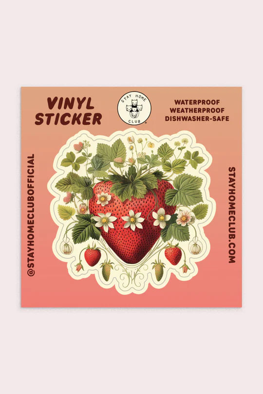 Strawberry Valentine Sticker – Girl on the Wing