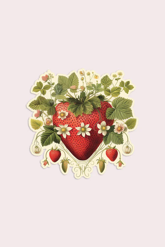 Strawberry Valentine Sticker – Girl on the Wing